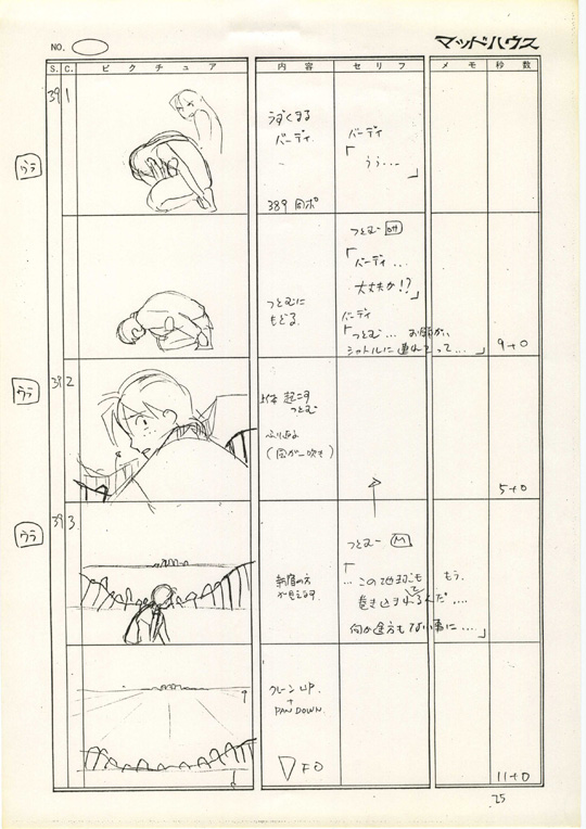 Benten's Place - A Cel Gallery - Birdy the Mighty Storyboard