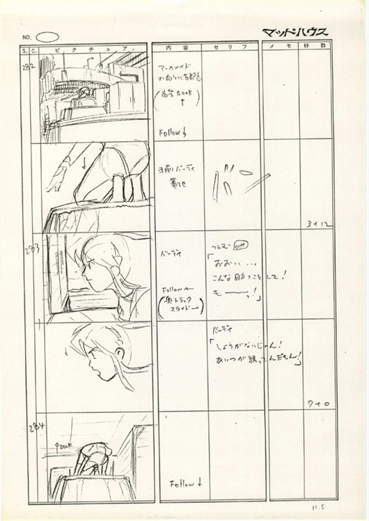 Benten's Place - A Cel Gallery - Birdy the Mighty Storyboard